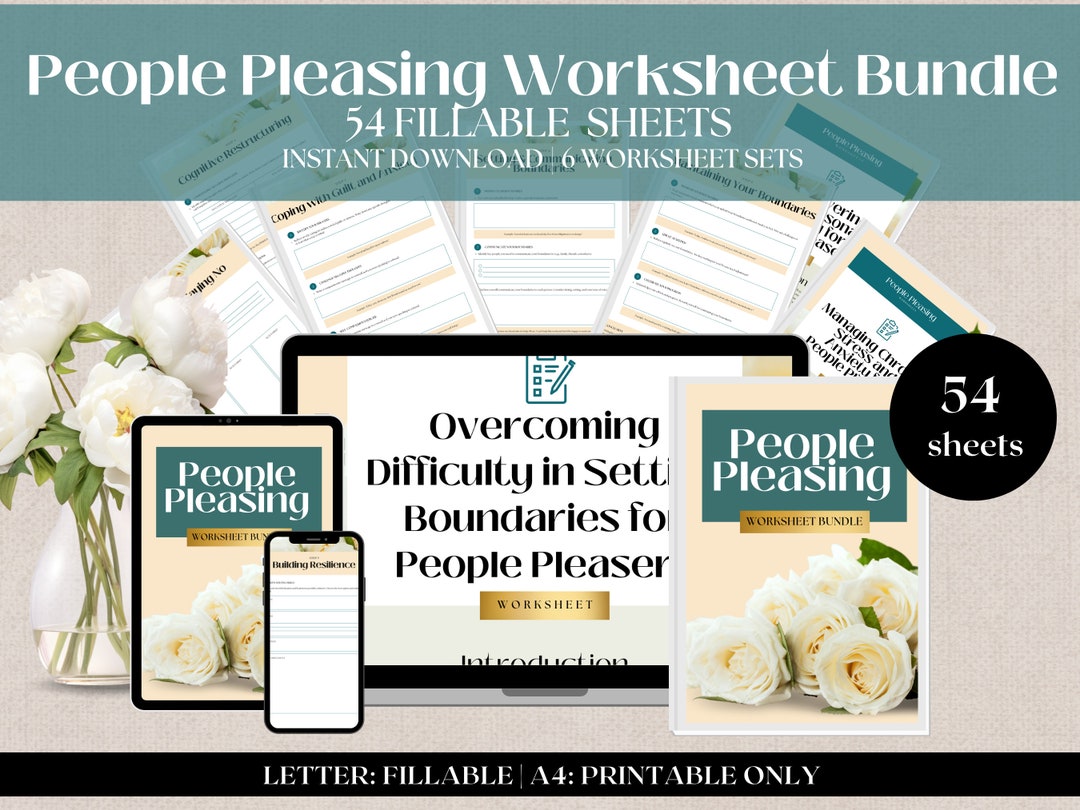 People-pleasing Fillable Worksheets, Setting Boundaries, Boundaries ...