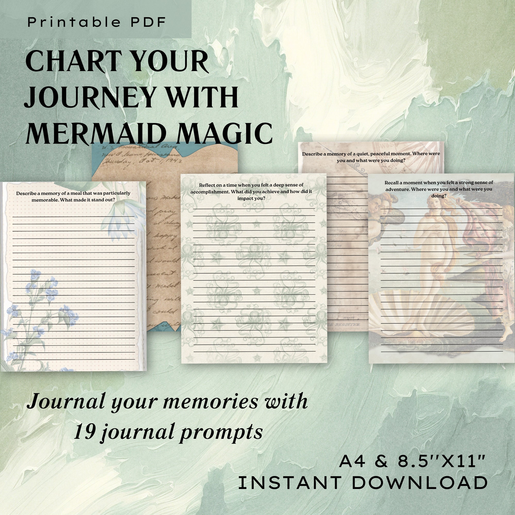 Ocean Junk Journal, Printable Journal, Junk Journal Papers, Digital ...