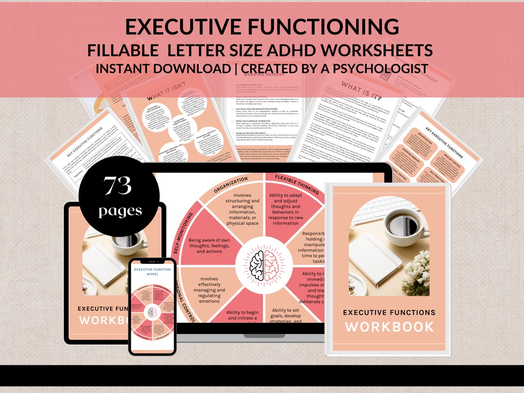 Fillable Executive Functions Workbook, Adhd Workbook, Executive ...