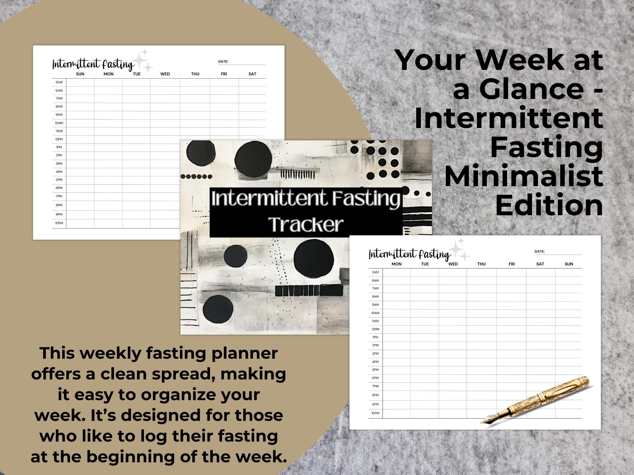 Intermittent Fasting Planner, Fasting Tracker, Weight Loss Tracker ...