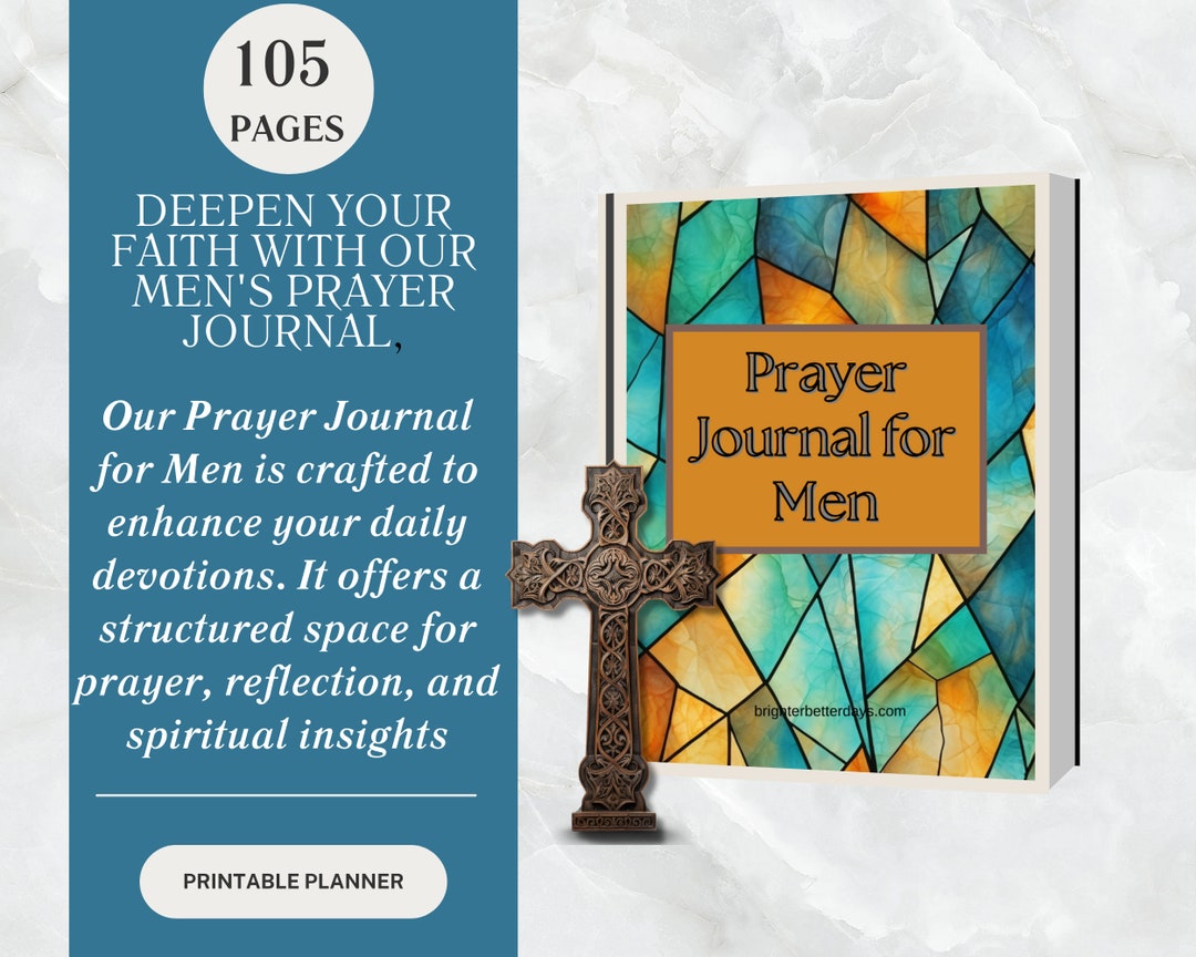 Christian Journal, Prayer Journal for Men, Bible Study Journal, Daily ...