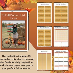 Fall Bucket List With Cards, Seasonal Bucket List, Autumn Bucket List ...