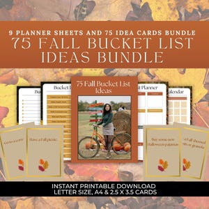 Fall Bucket List With Cards, Seasonal Bucket List, Autumn Bucket List ...