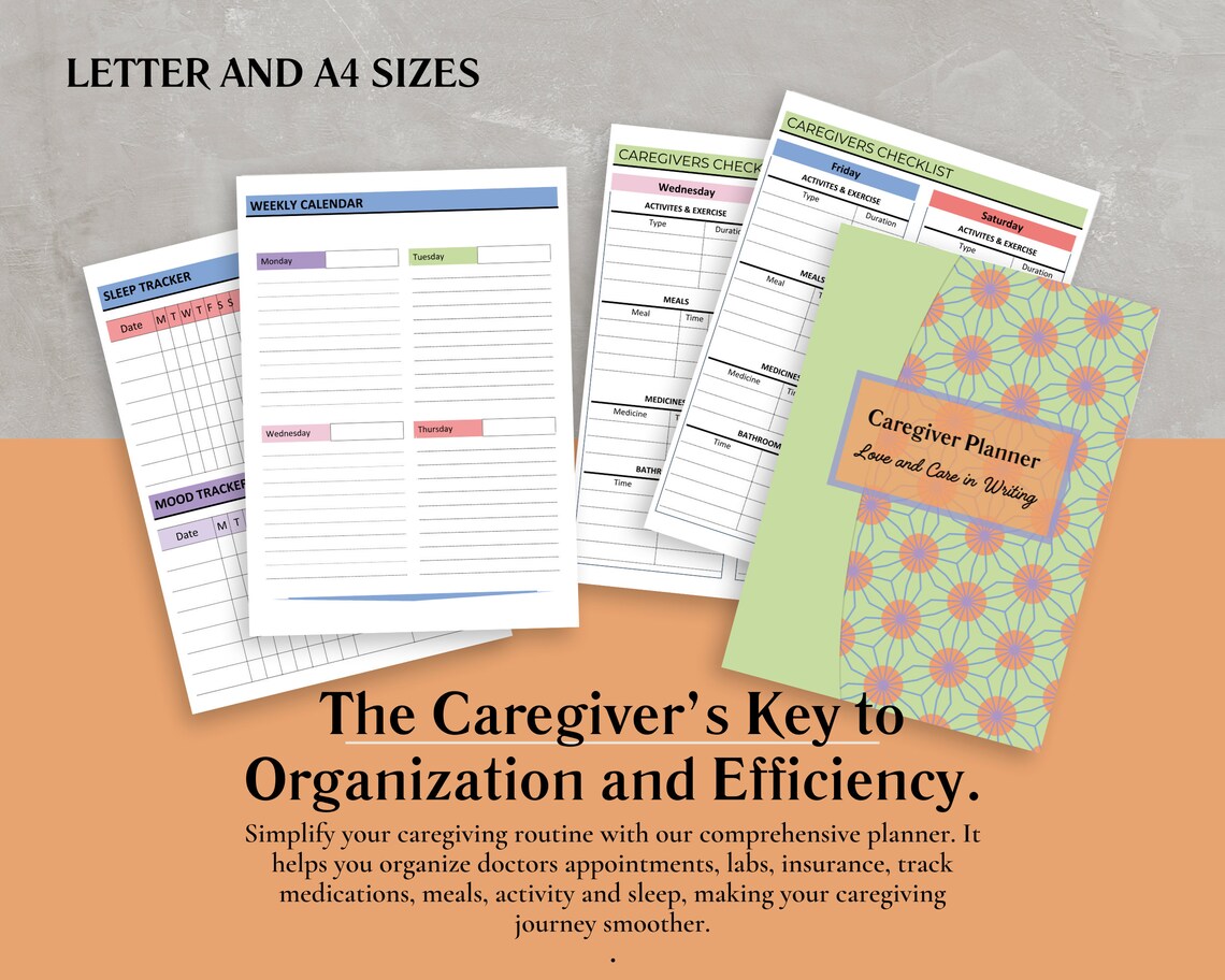 Caregiver Checklist, Caregiver Planner, Caregiver Daily Log, Caregiver ...