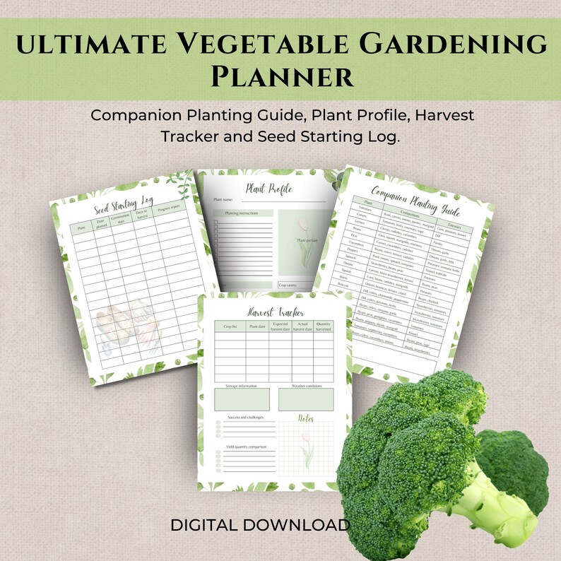 Vegetable Gardening Planner Printable, Vegetable Gardening Journal ...