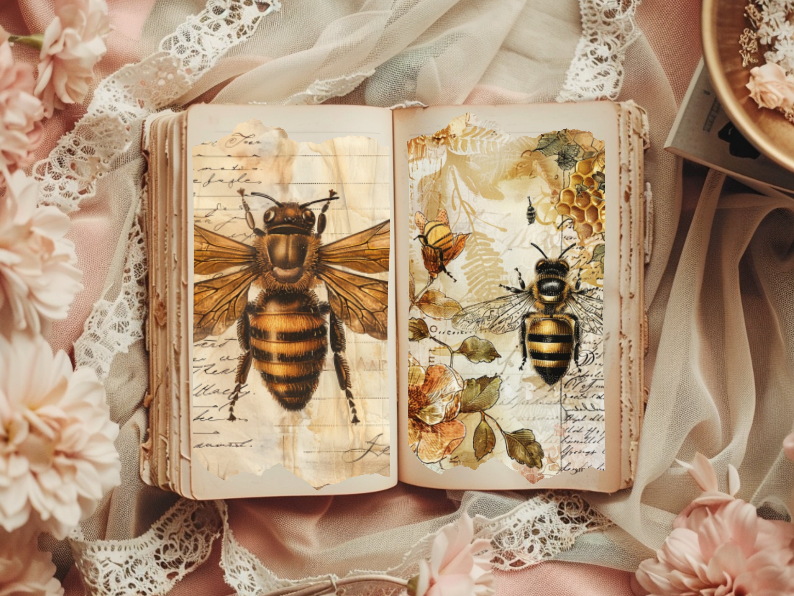 The Beekeeper Junk Journal Kit, Honey Bee Journal, Printable Journal ...