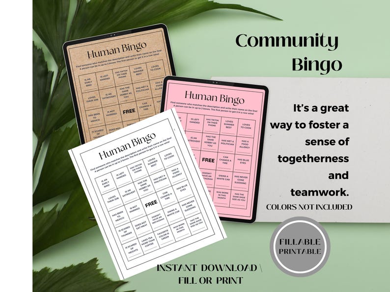 Human Bingo Game, Fillable Editable, Instant Download, Digital ...