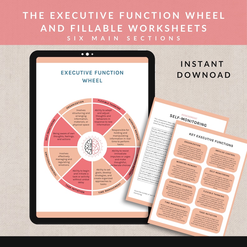 Fillable Executive Functions Workbook, Adhd Workbook, Executive ...