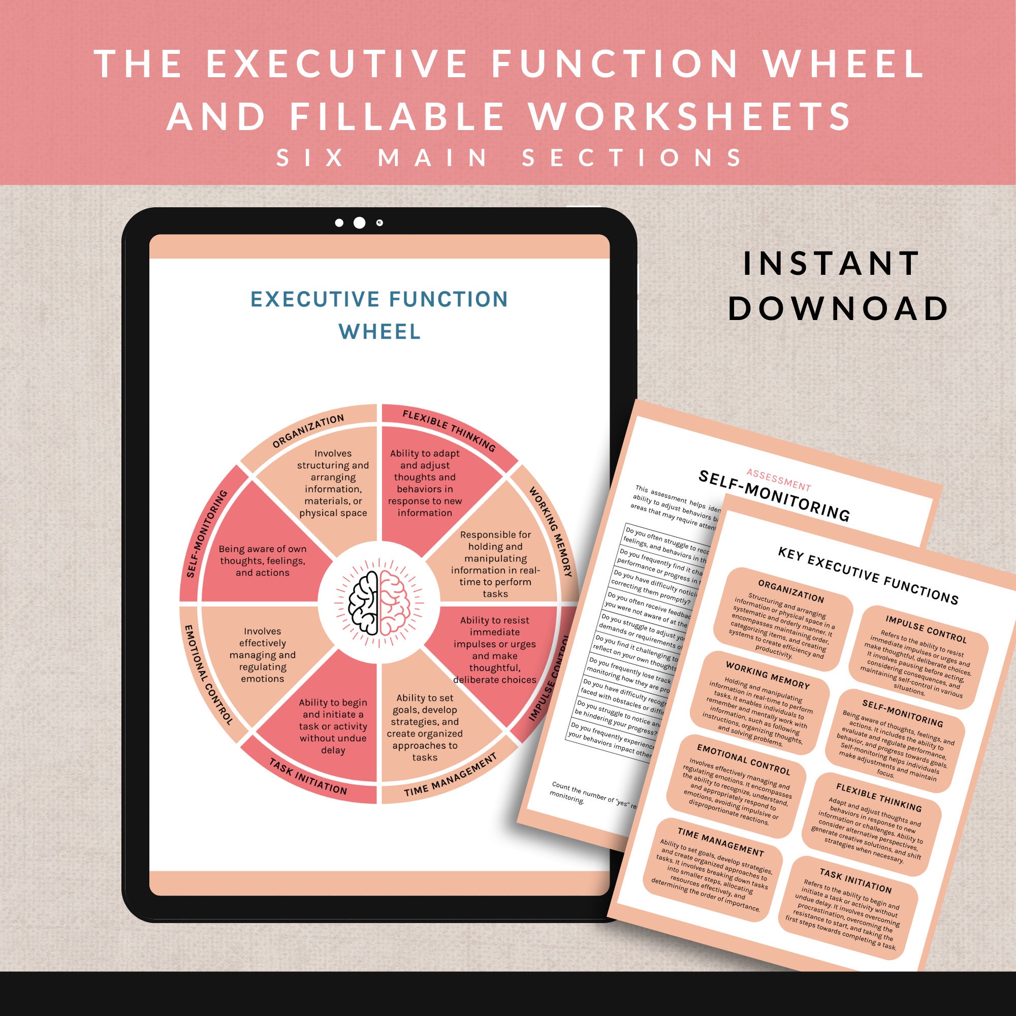 Fillable Executive Functions Workbook, Adhd Workbook, Executive ...
