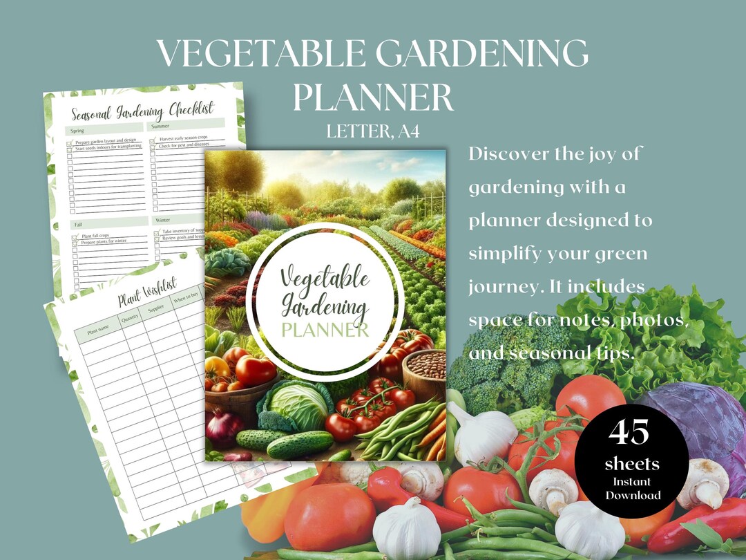 Vegetable Gardening Planner Printable, Vegetable Gardening Journal ...