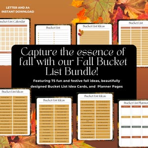 Fall Bucket List With Cards, Seasonal Bucket List, Autumn Bucket List ...