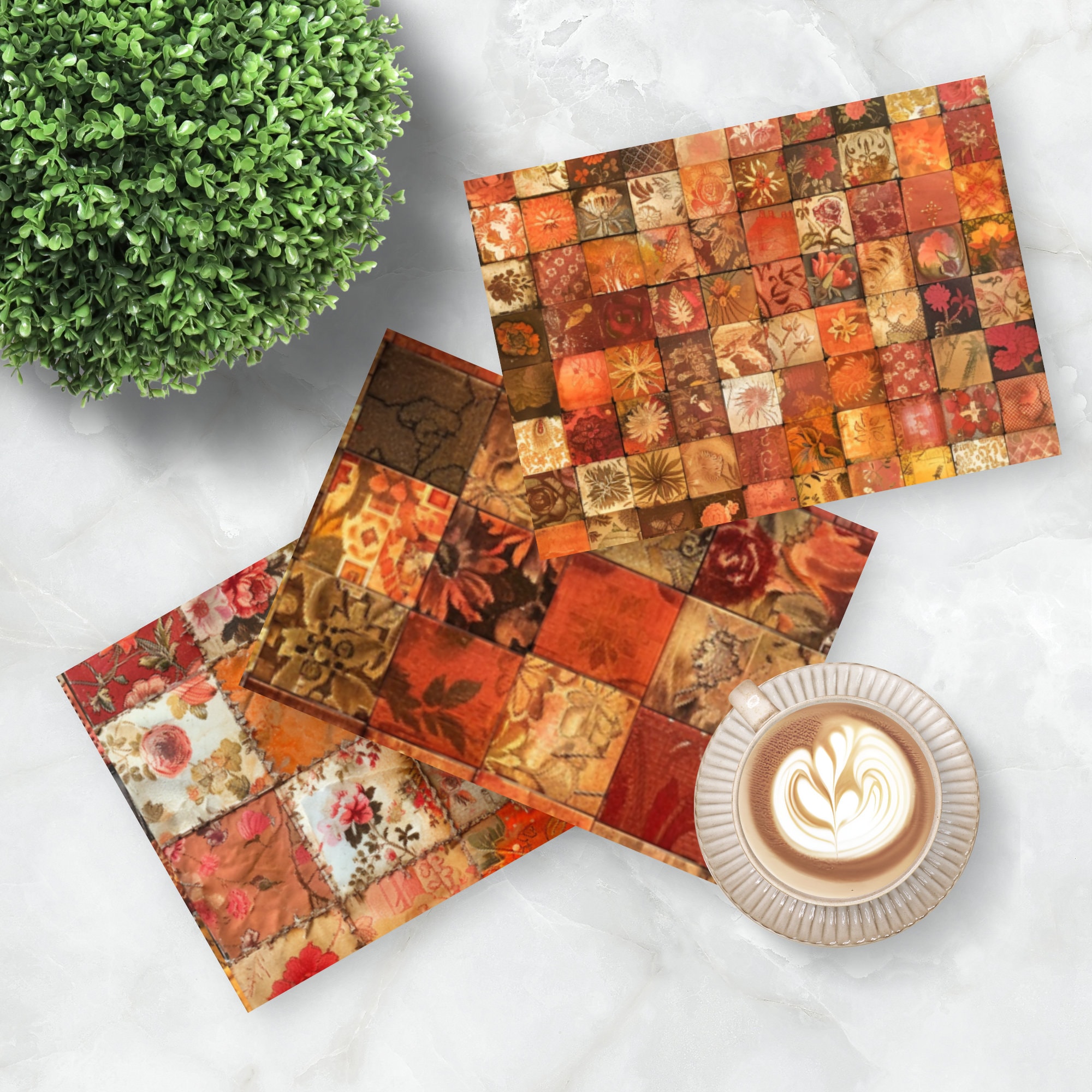 Patchwork Journal, Orange Junk Journal, Junk Journal Kit, Junk Journal ...