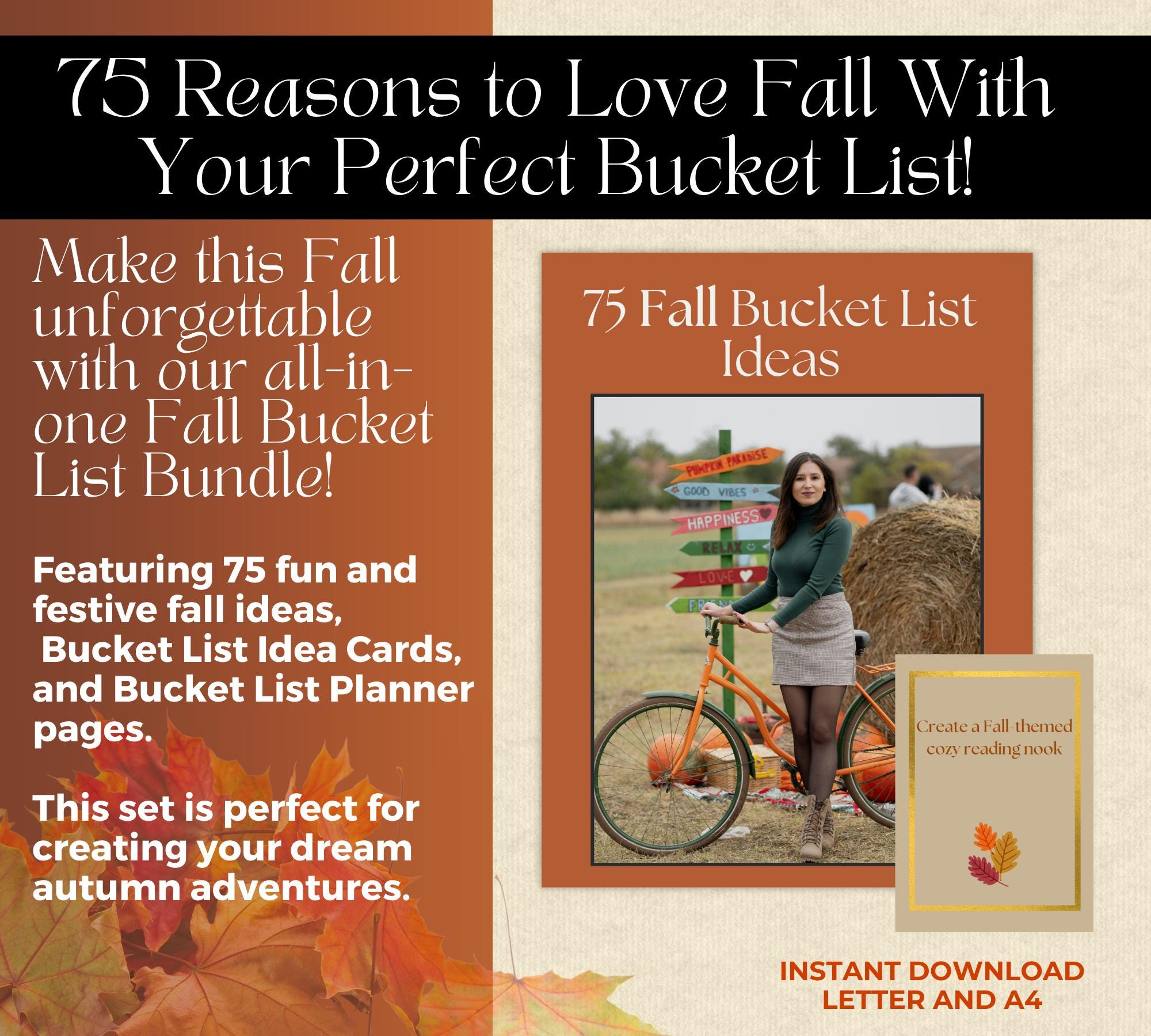 Fall Bucket List With Cards, Seasonal Bucket List, Autumn Bucket List ...