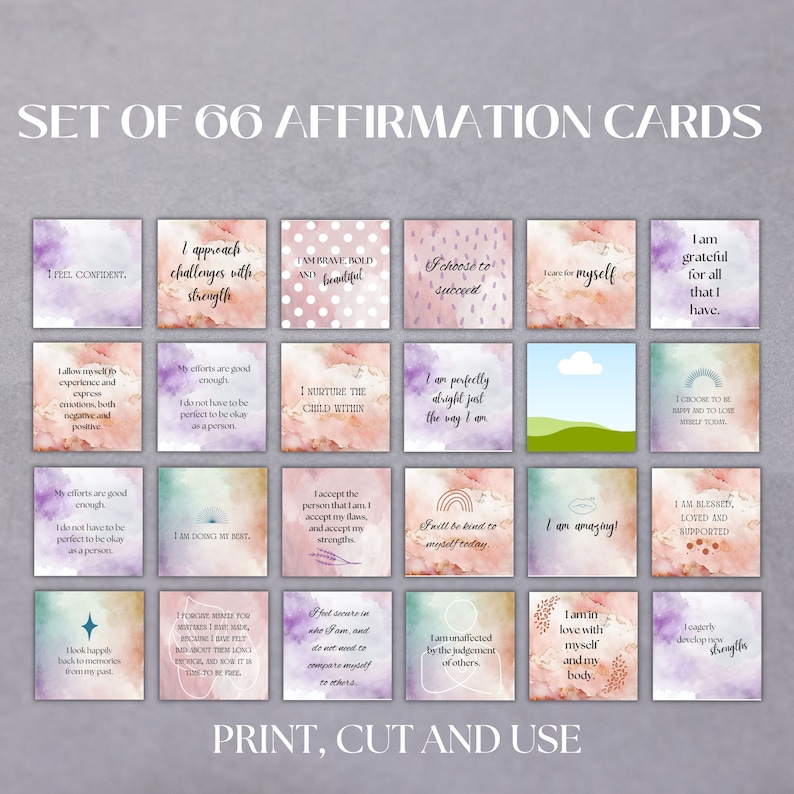 Positive Affirmation, Printable Encouragement Cards, Daily Affirmation ...