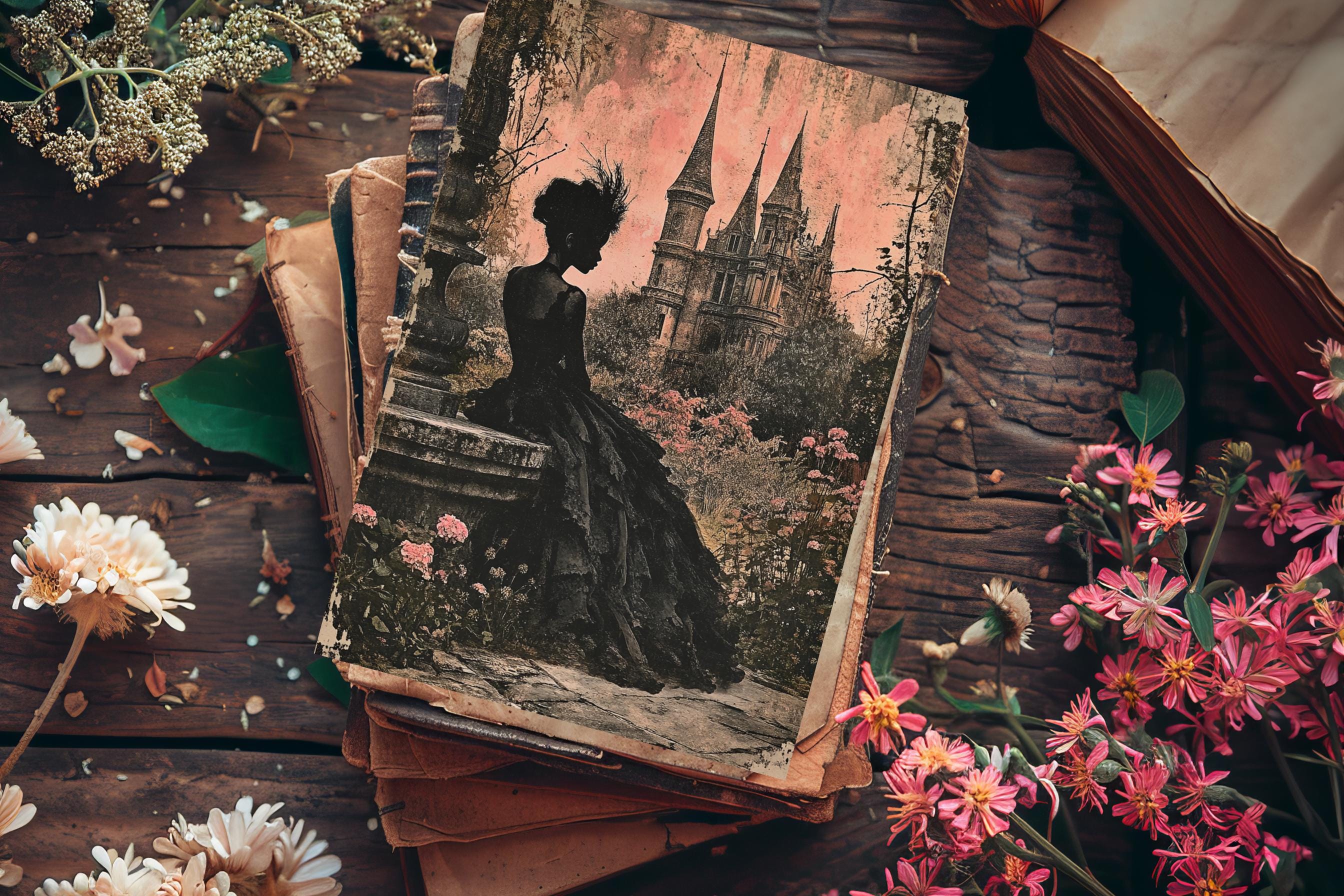 Victorian Goth Junk Journal Kit, Dark Romance, Vintage Ephemera Set ...