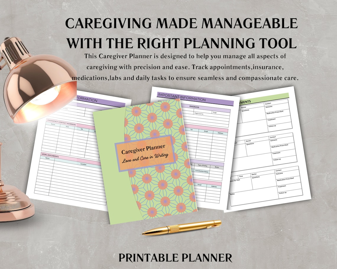 Caregiver Checklist, Caregiver Planner, Caregiver Daily Log, Caregiver ...
