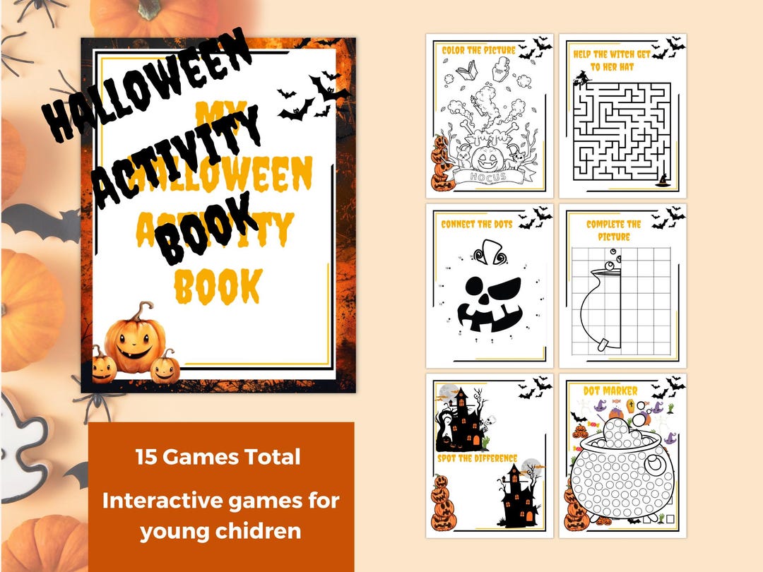 Halloween Activity, Halloween Printable, Kids Activity Book, Halloween ...