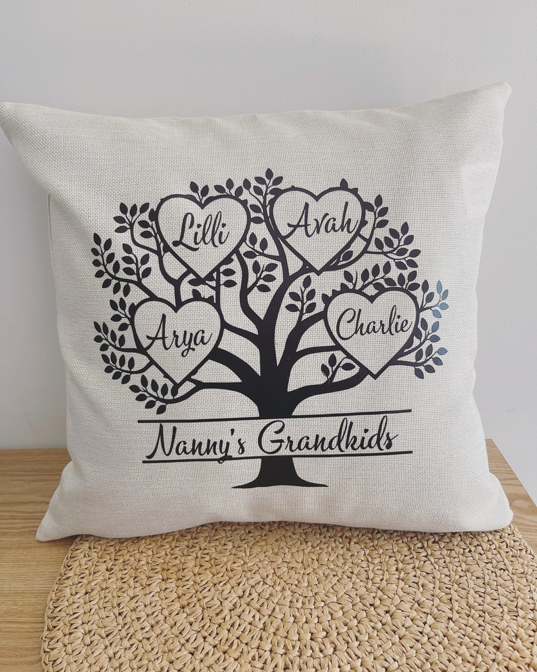 Family Tree Cushion Covers Lounge Cushion Cover Personalised Cushion ...
