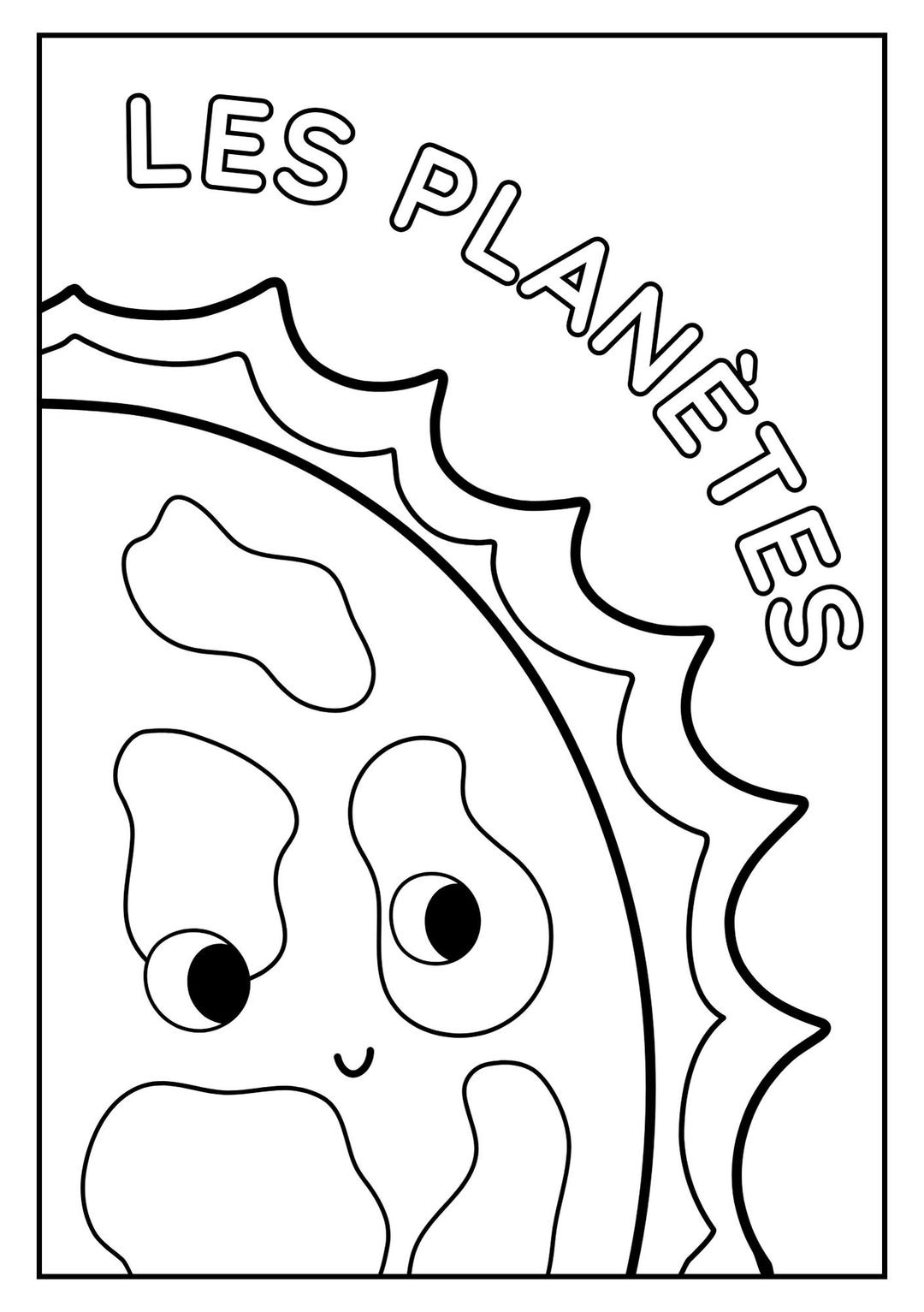 Planets French Colouring Book - Etsy