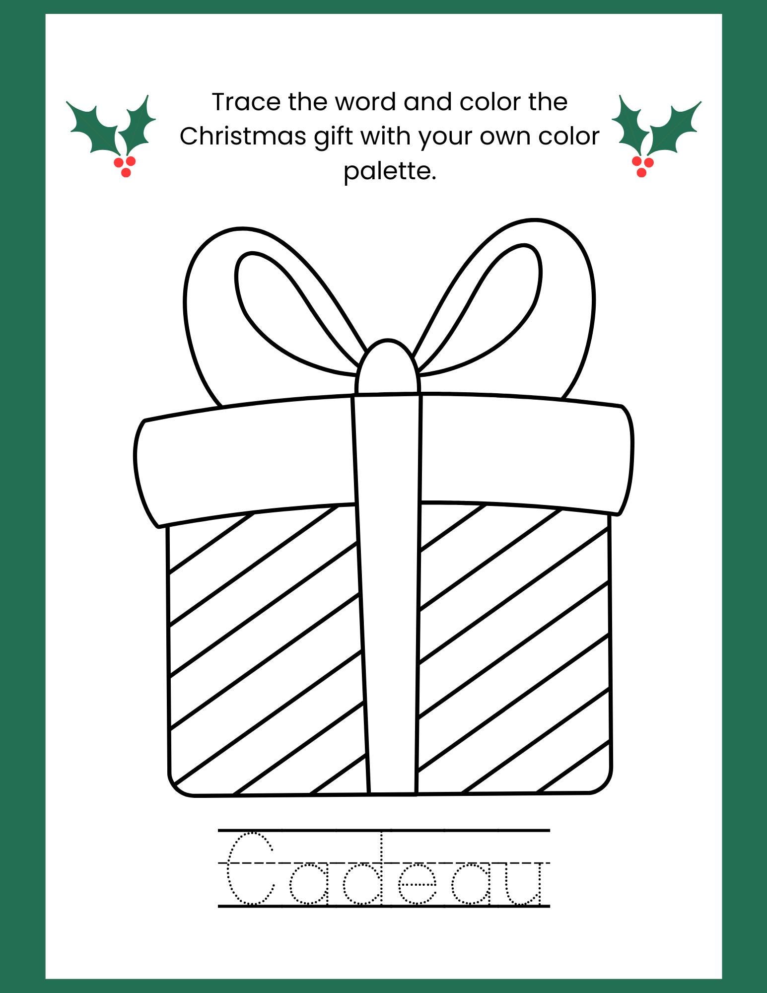Fun Christmas Tracing French Colouring Book - Etsy Canada