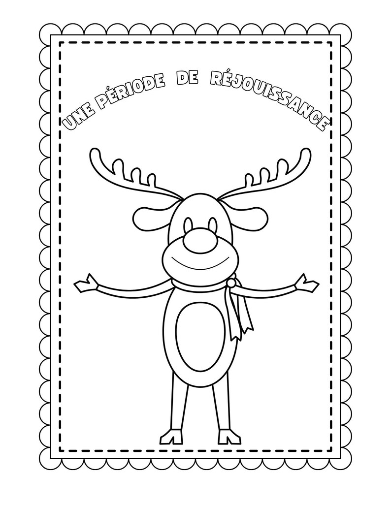 Christmas Colourful Illustrated French Colouring Book - Etsy