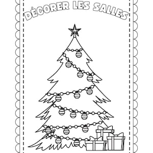 Christmas Colourful Illustrated French Colouring Book - Etsy