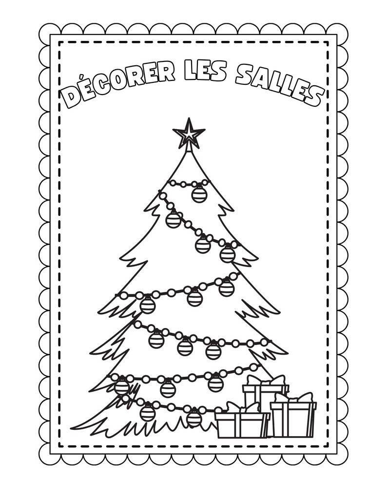 Christmas Colourful Illustrated French Colouring Book - Etsy
