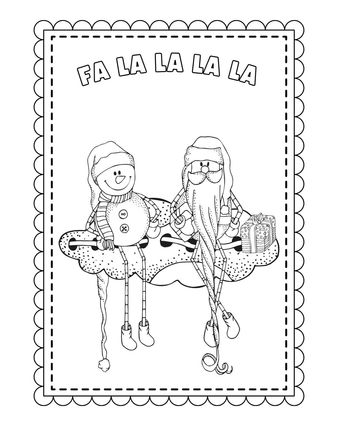 Christmas Colourful Illustrated French Colouring Book - Etsy