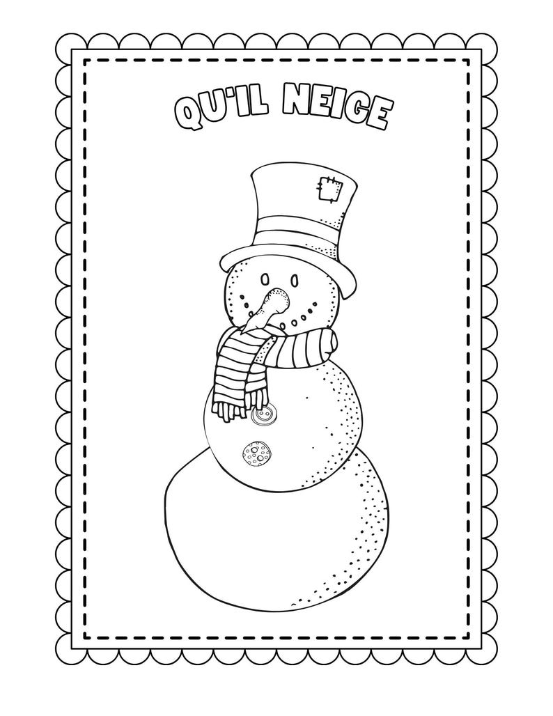 Christmas Colourful Illustrated French Colouring Book - Etsy