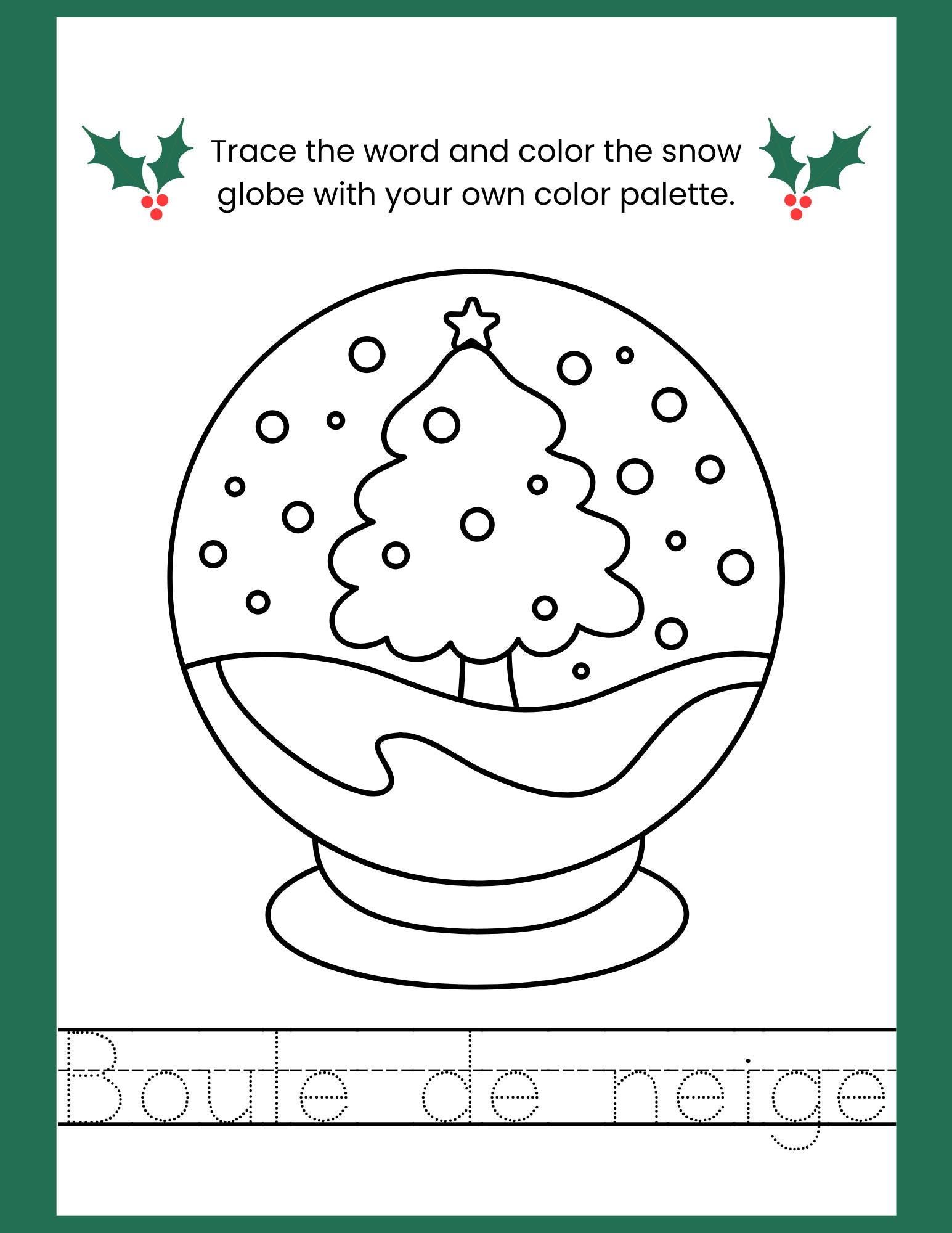 Fun Christmas Tracing French Colouring Book - Etsy Canada