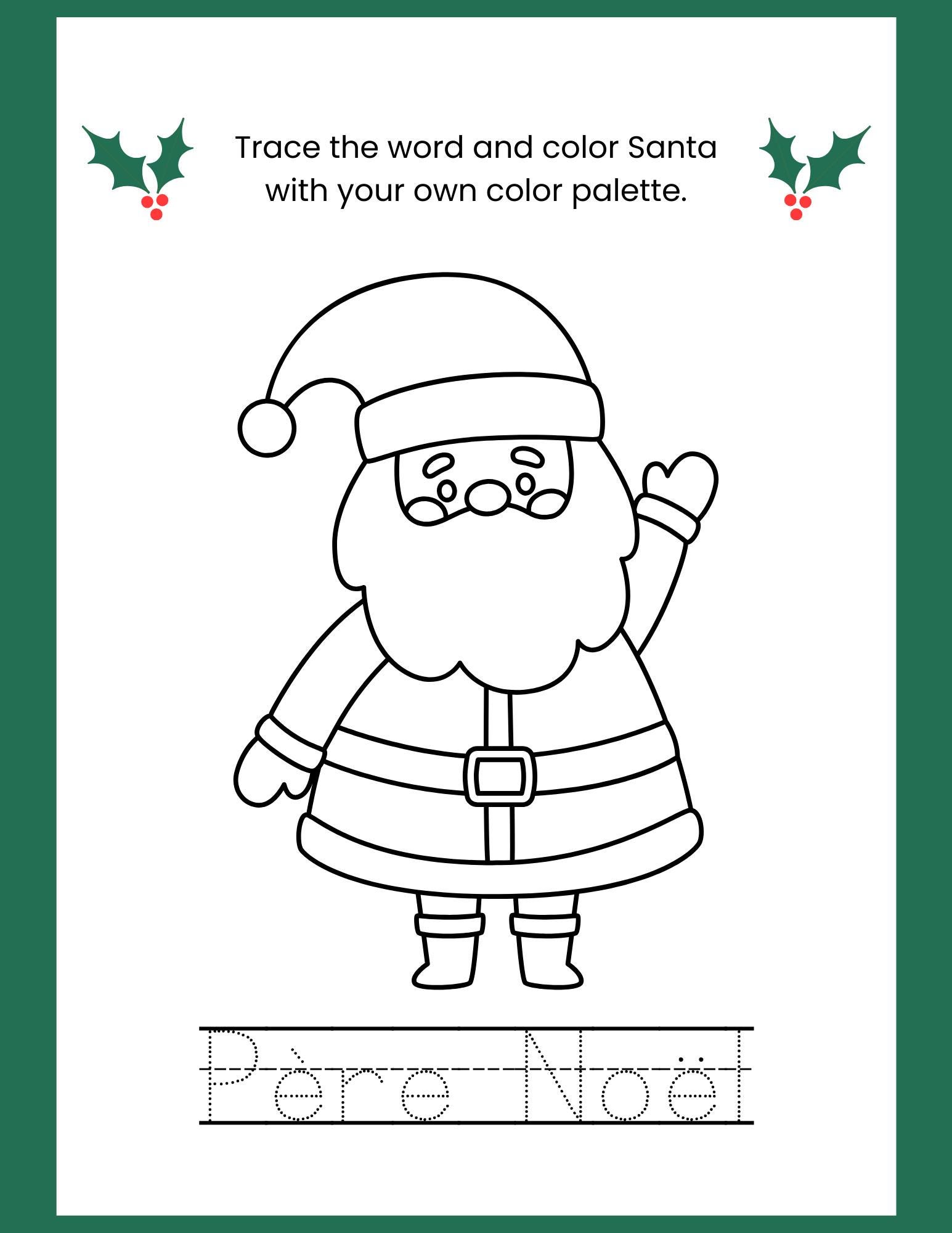 Fun Christmas Tracing French Colouring Book - Etsy Canada