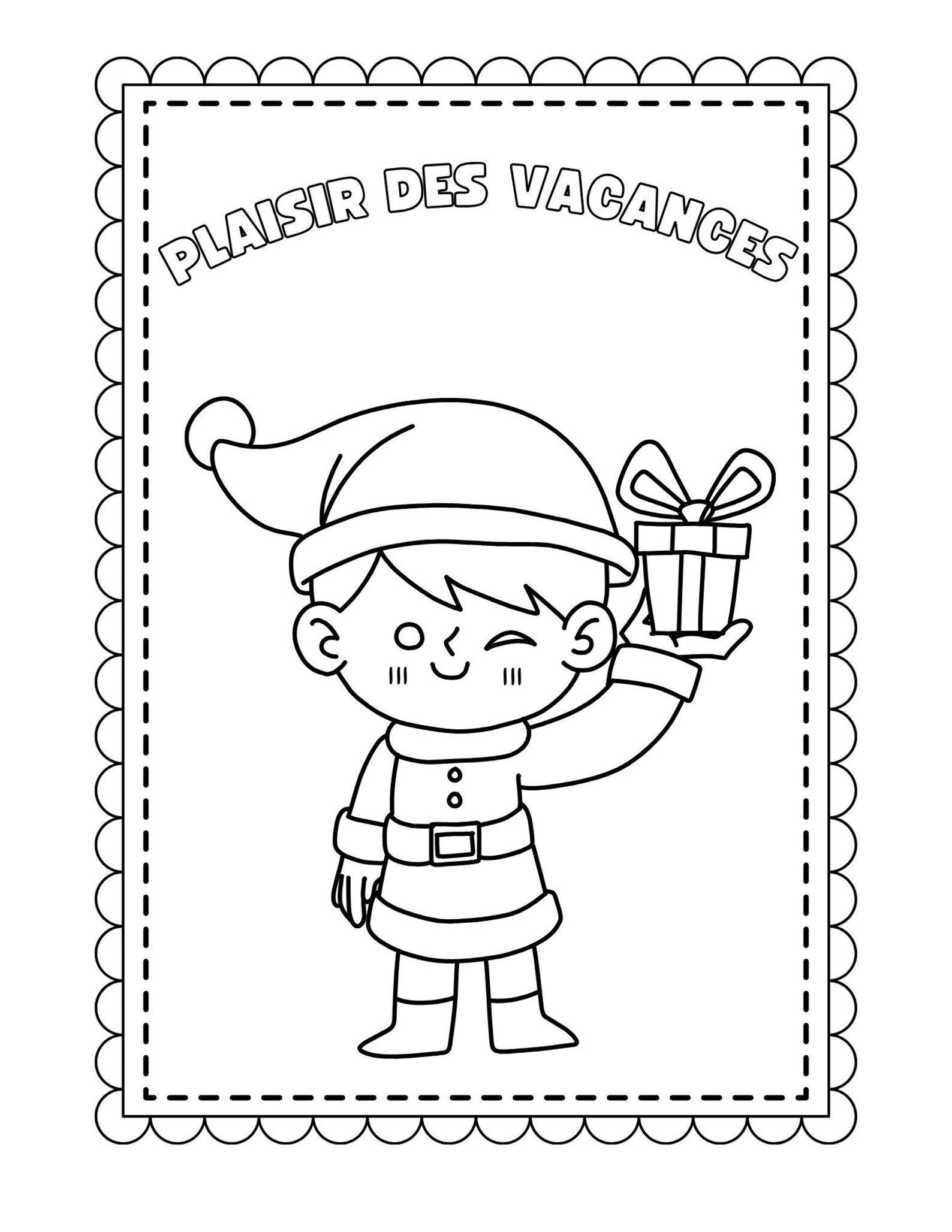 Christmas Colourful Illustrated French Colouring Book - Etsy