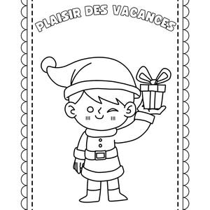 Christmas Colourful Illustrated French Colouring Book - Etsy
