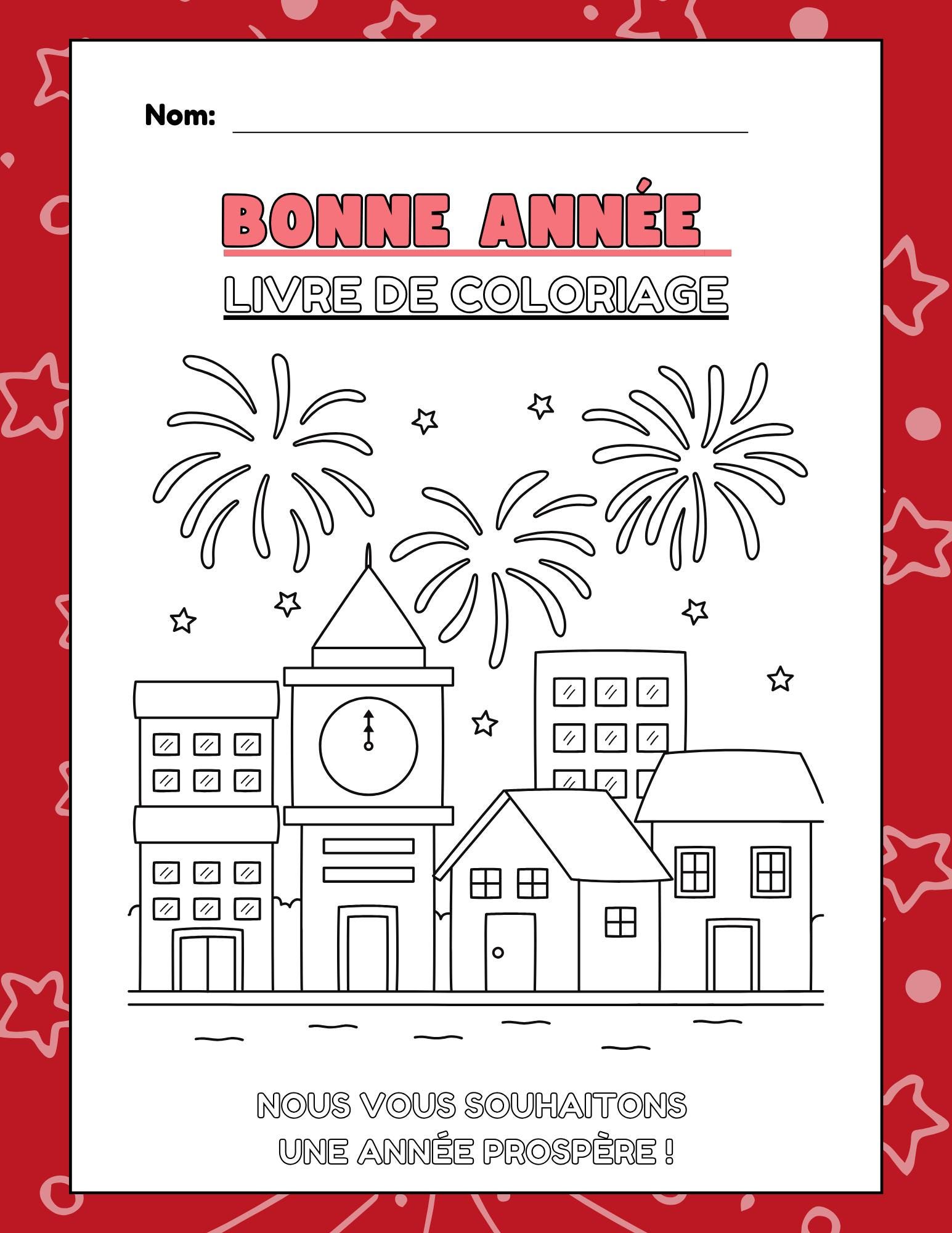 Happy New Year French Colouring Activity Worksheet - Etsy Canada