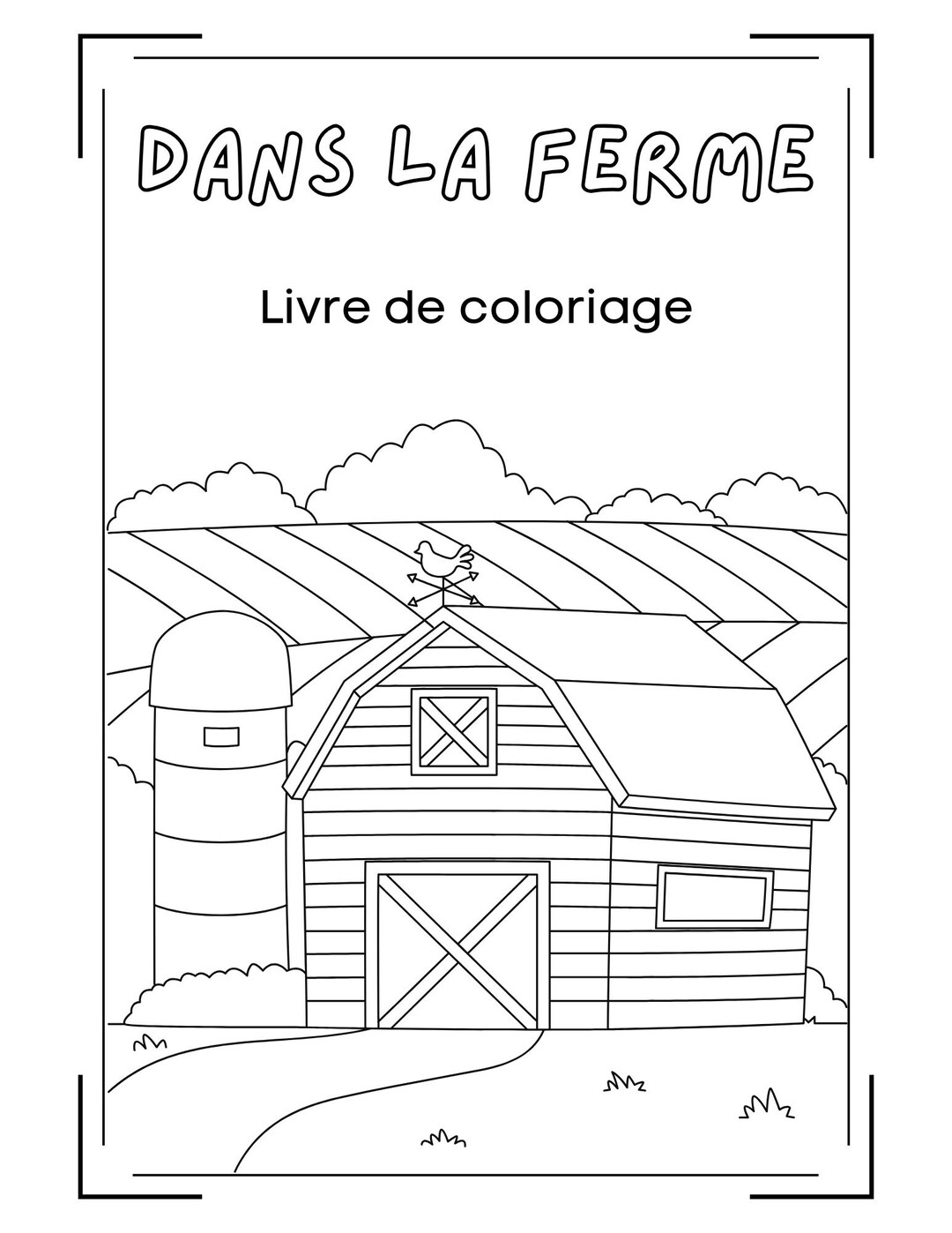 On the Farm French Colouring Book - Etsy