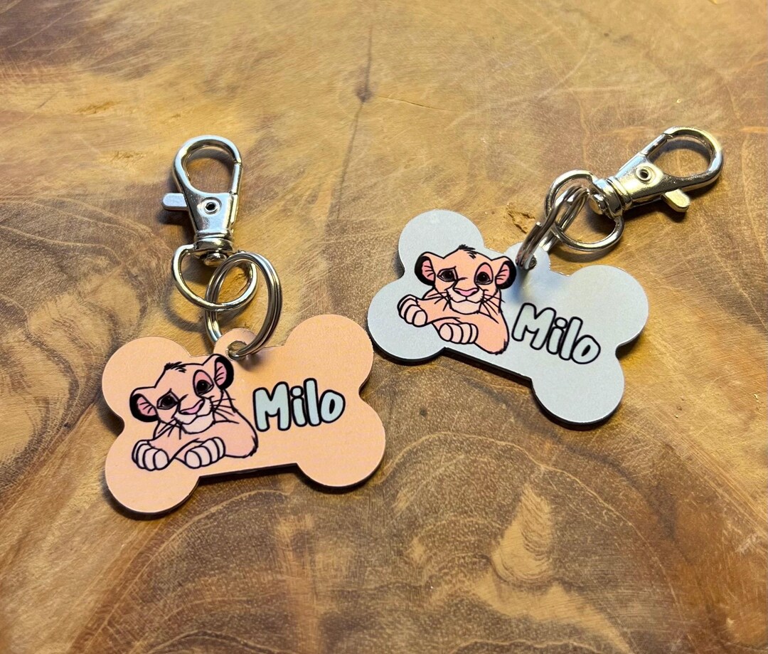 Personalized Lion Dog Tag With Name and Details - Etsy