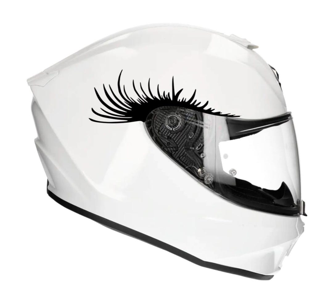 Helmet Lashes Left and Right. Girly Biker. Sticker/decal - Etsy