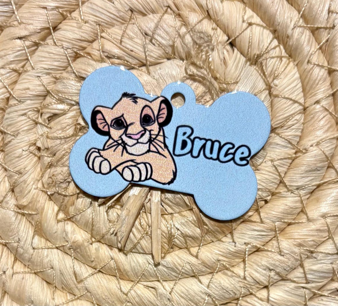 Personalized Lion Dog Tag With Name and Details - Etsy