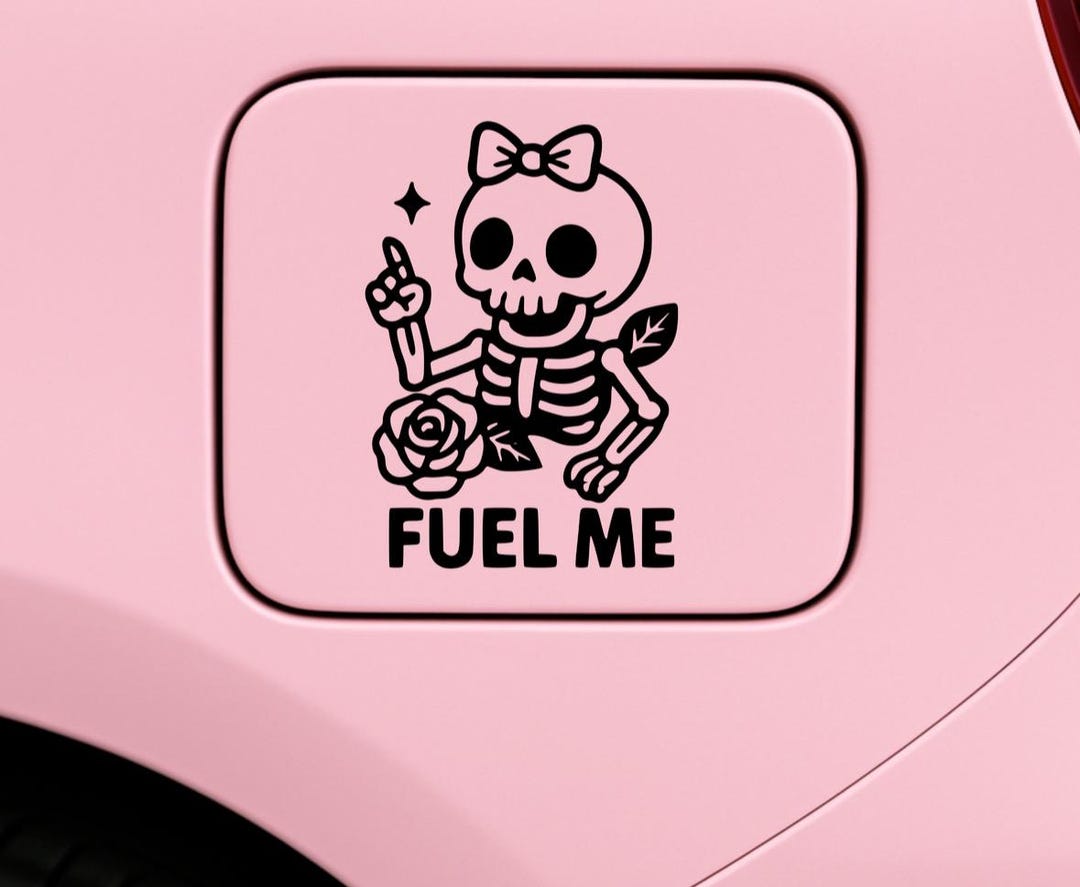 Skull Rose Fuel Cap Cover Sticker / Decalfuel Cap Sticker – Car Gas ...