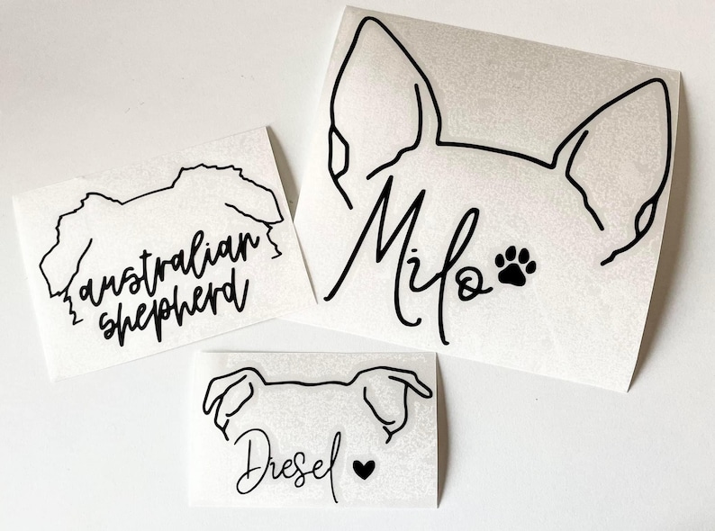 Personalized Dog Ears Sticker / Decal With Name - Etsy
