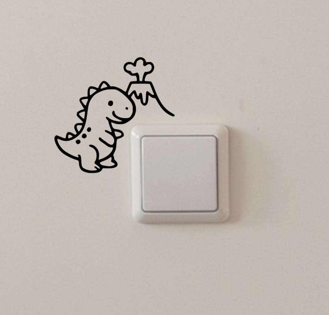 Dino Volcano Light Switch / Socket Sticker – Interior Decoration - Etsy