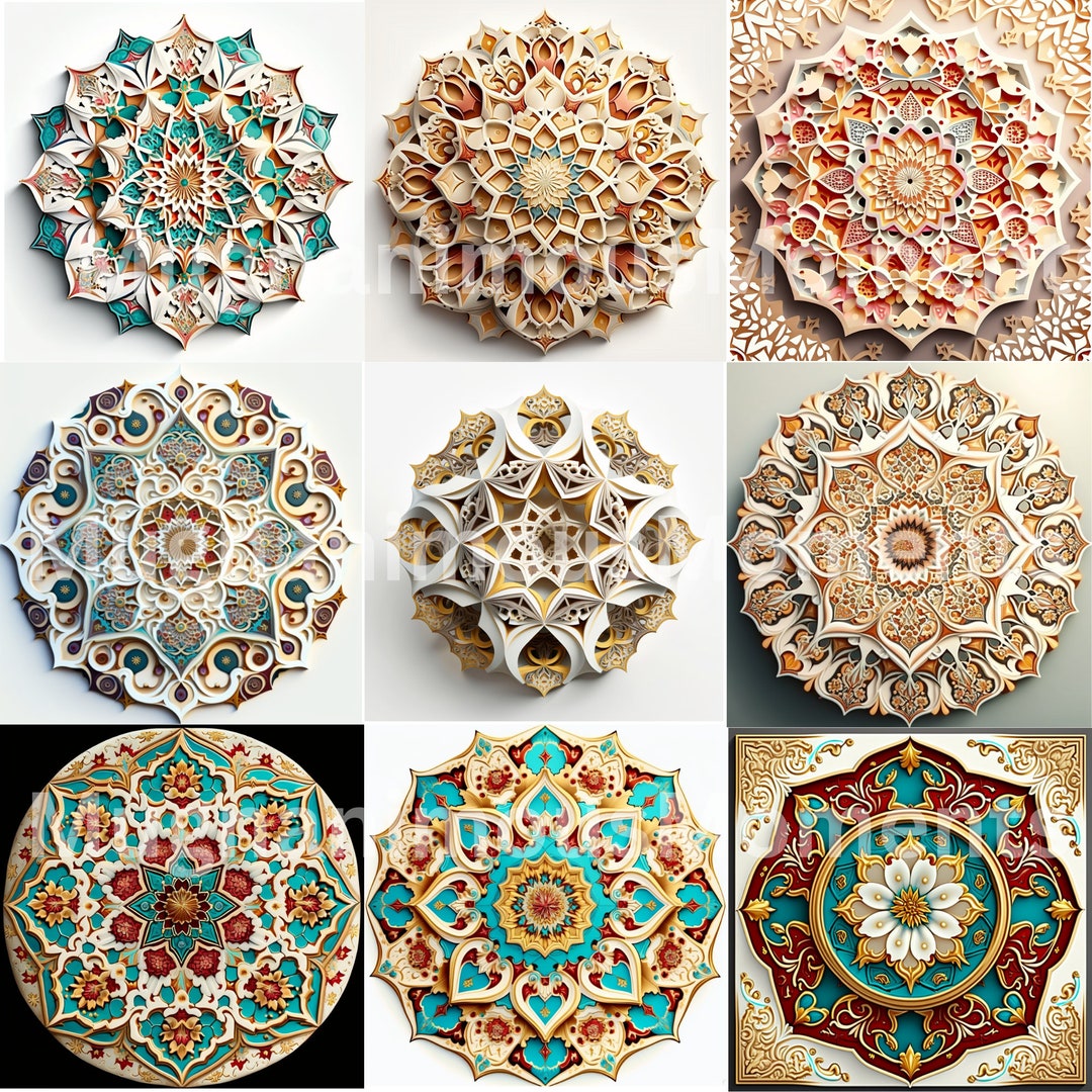 Islamic Floral Art Digital Downloadable PNG Files - Etsy