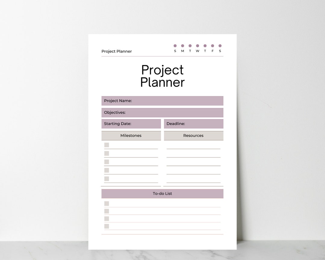 Project Planner Printable Project Management Planner Productivity ...