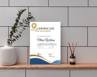 Editable Certificate of Achievement Template. Award Template. - Etsy