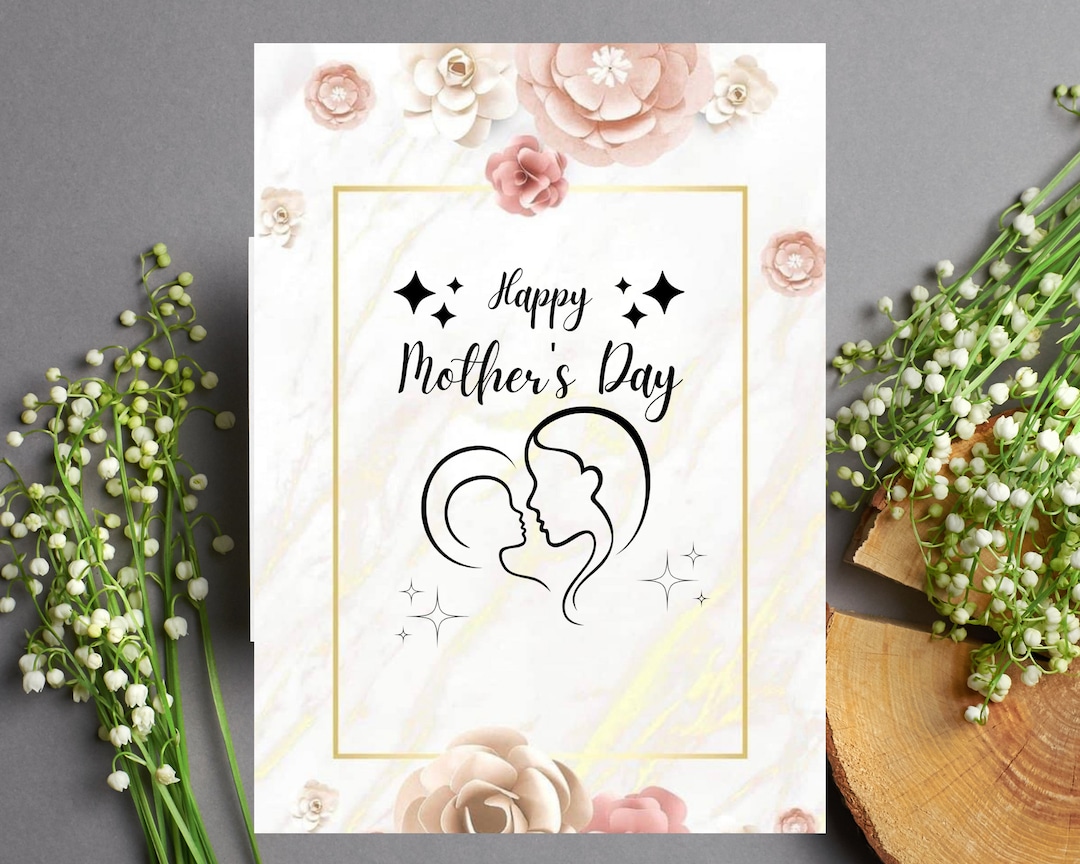 Editable Mother's Day Card Template Printable Mother's Day Card Happy ...