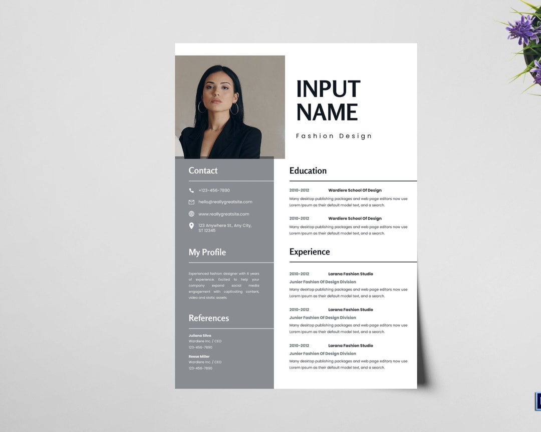 Fashion Designer Cv Template Minimalist Resume Template Word ...