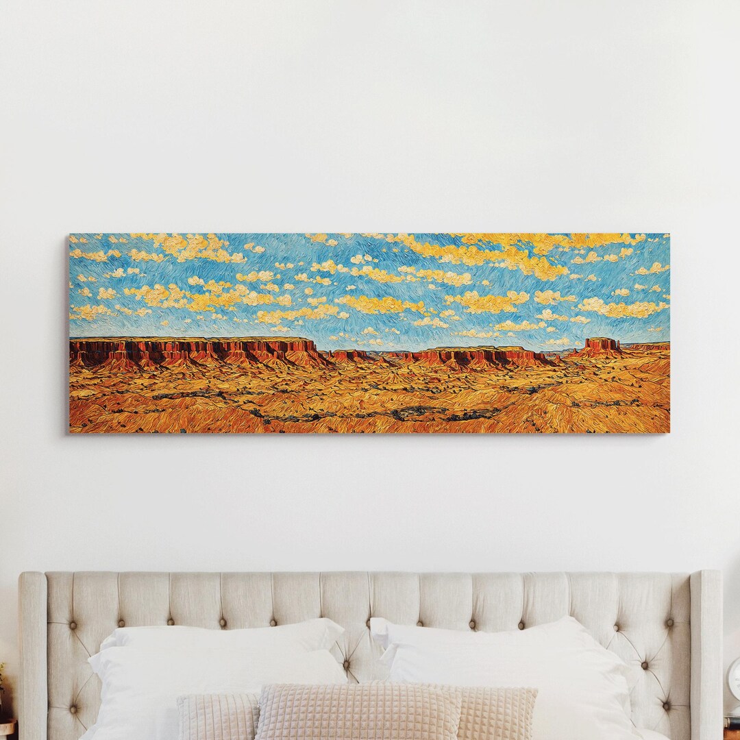 Moab Vista Impressionist Style Painting XL Canvas Print, Panoramic ...