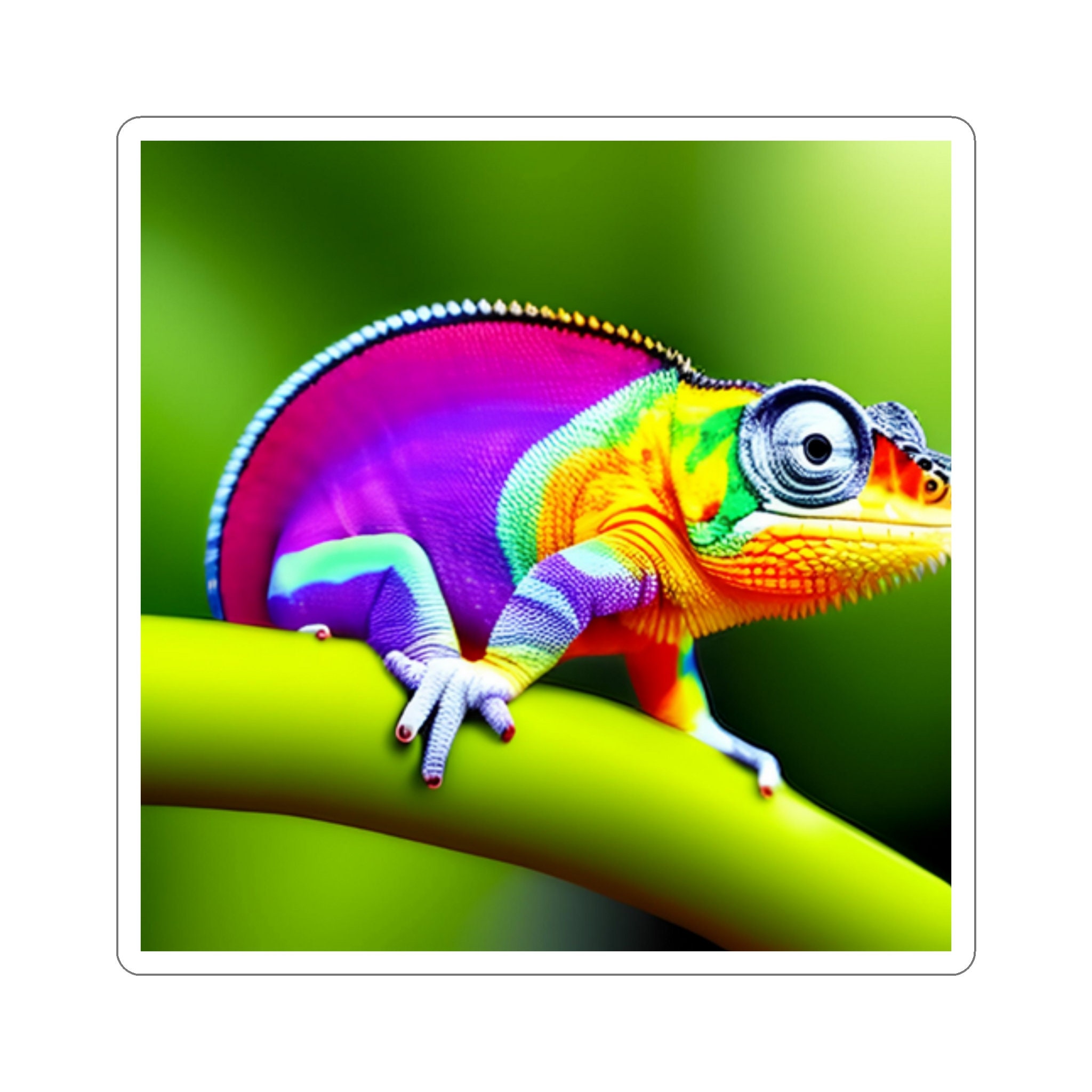 Colorful Chameleons Kiss-cut Stickers - Etsy