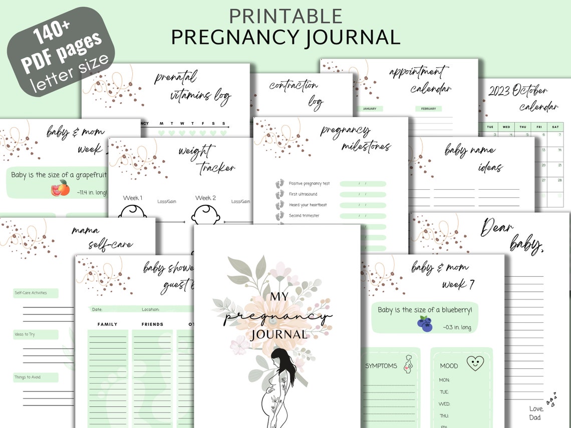 Pregnancy Planner Printable, Printable Pregnancy Journal, Expecting Mom ...
