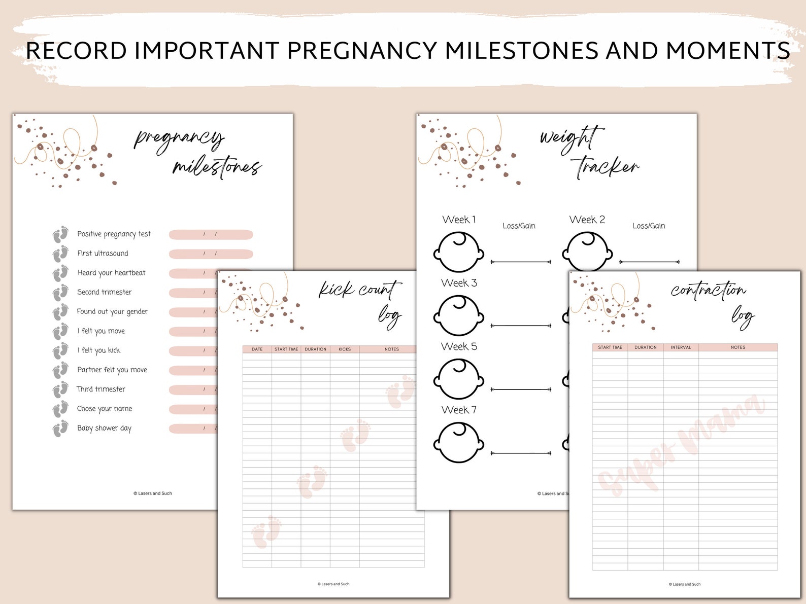 Pregnancy Planner Printable, Printable Pregnancy Journal, Expecting Mom ...